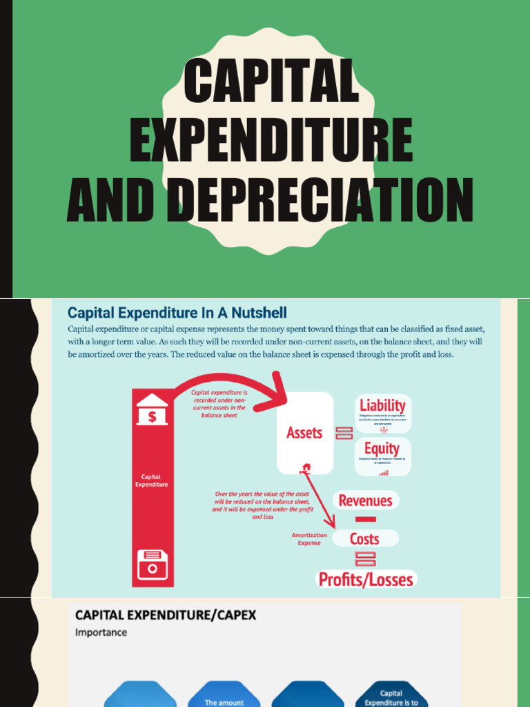 Capital Expenditure and Depreciation Guide | PDF | Depreciation ...