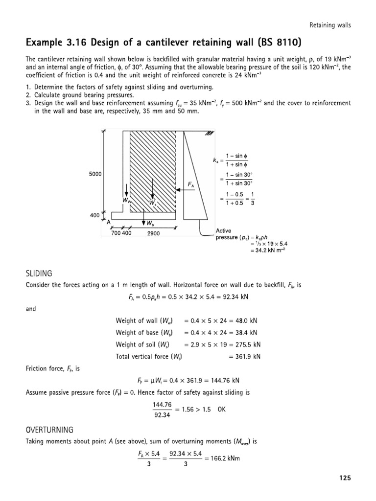 2. Retaining Wall Solution | PDF