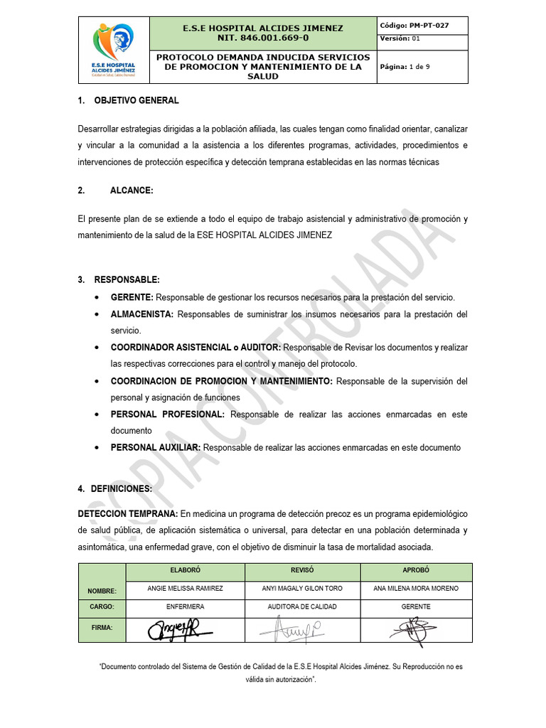 Pm-pt-027. Plan Demanda Inducida | PDF | Control de la natalidad | Hospital
