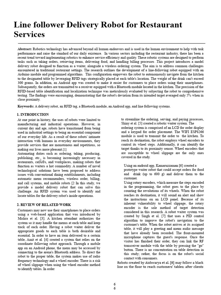 Restaurant | PDF | Robot | Robotics