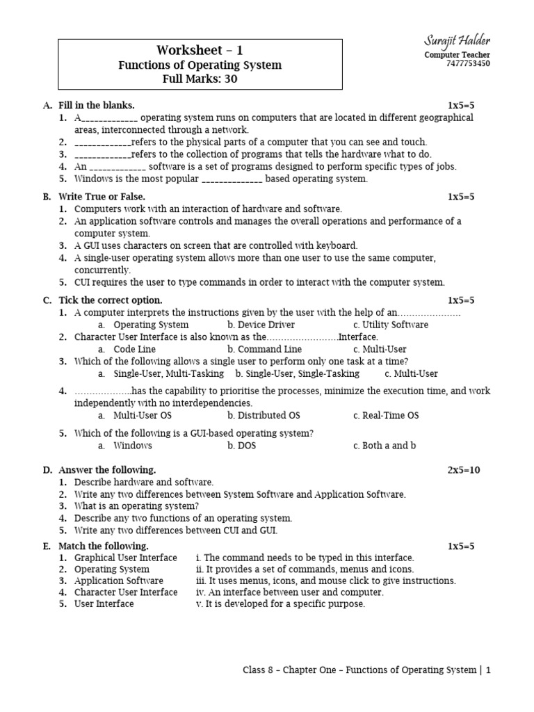 Class 8 Ch1 Exam | Download Free PDF | Operating System | Graphical User Interfaces