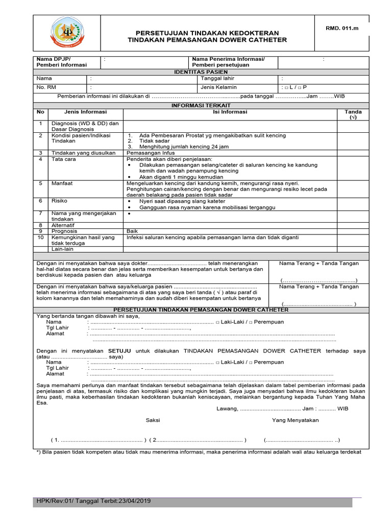 RMD 011.m PTK Pemasangan Dower Catheter | PDF