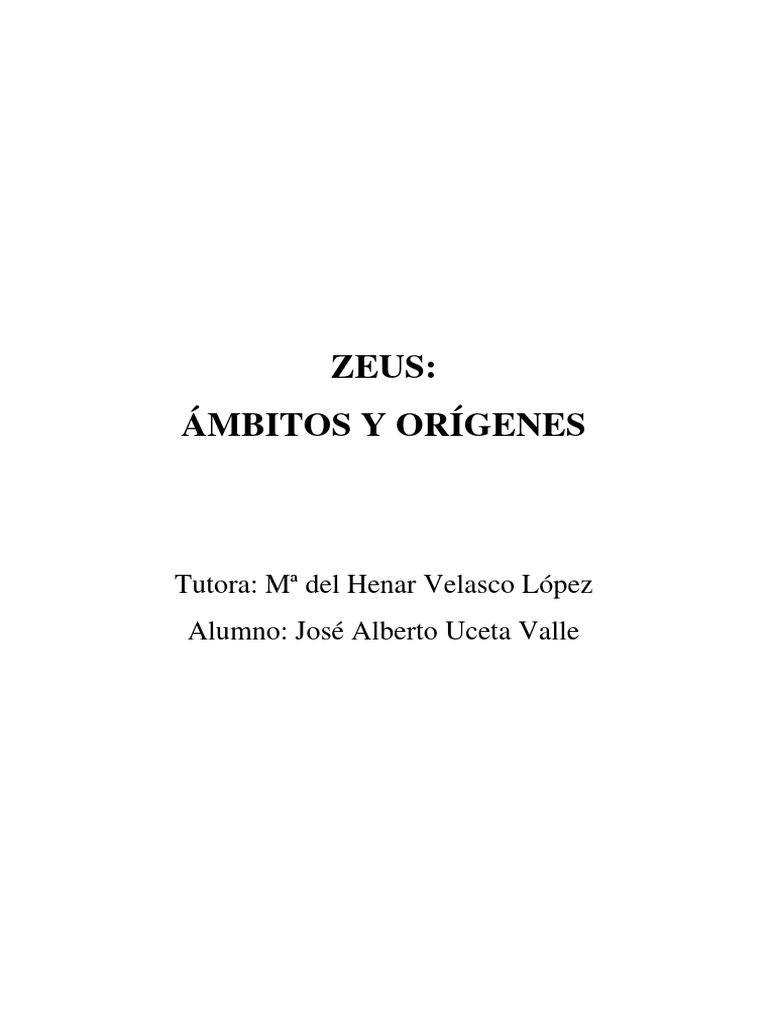 ZEUS | PDF | Zeus | Mitología griega