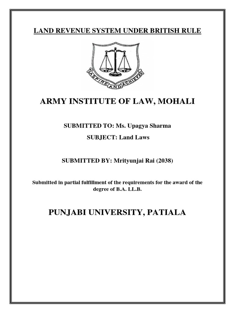 Land Revenue System Under British Rule | PDF | Landlord | Taxes