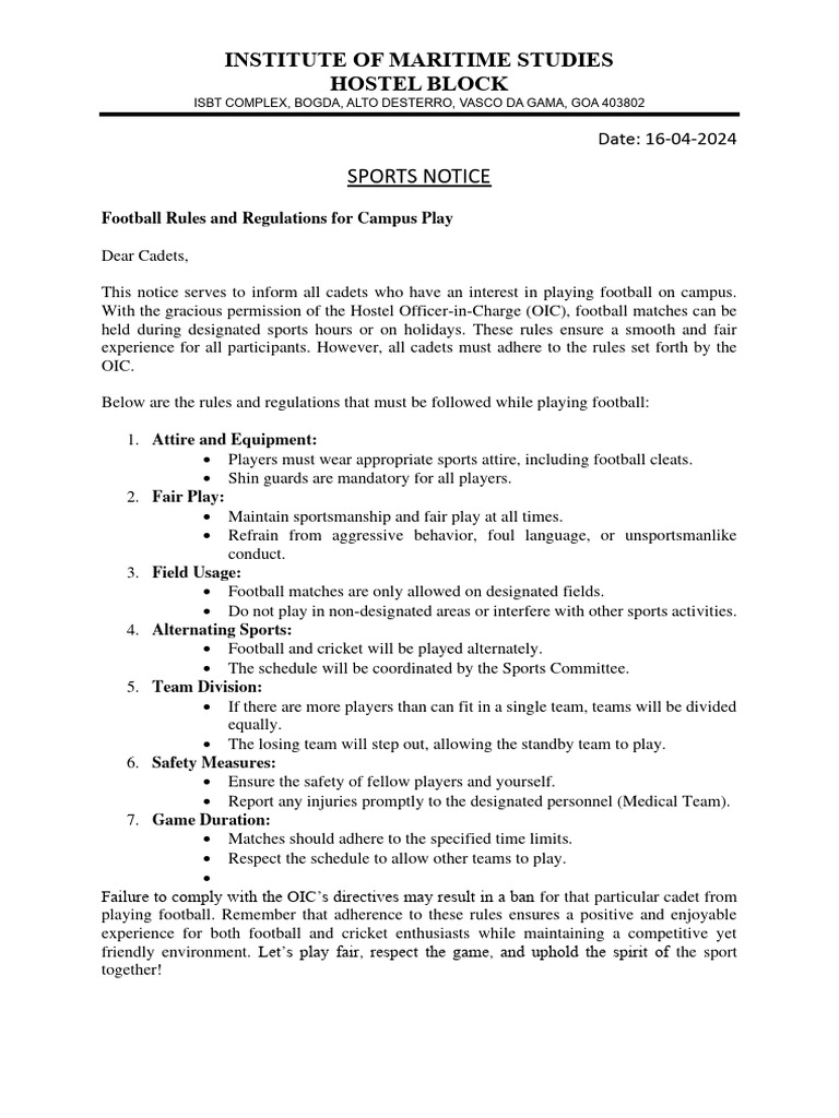 Football Notice | PDF | Association Football