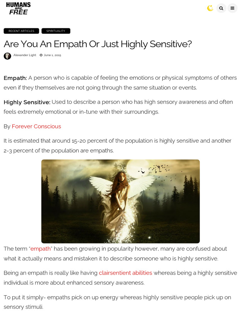 Are You An Empath or Just Highly Sensitive | PDF | Empathy | Emotions