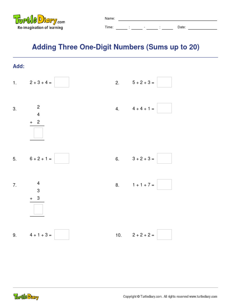 adding-three-one-digit-numbers-sums-up-to-20 | PDF