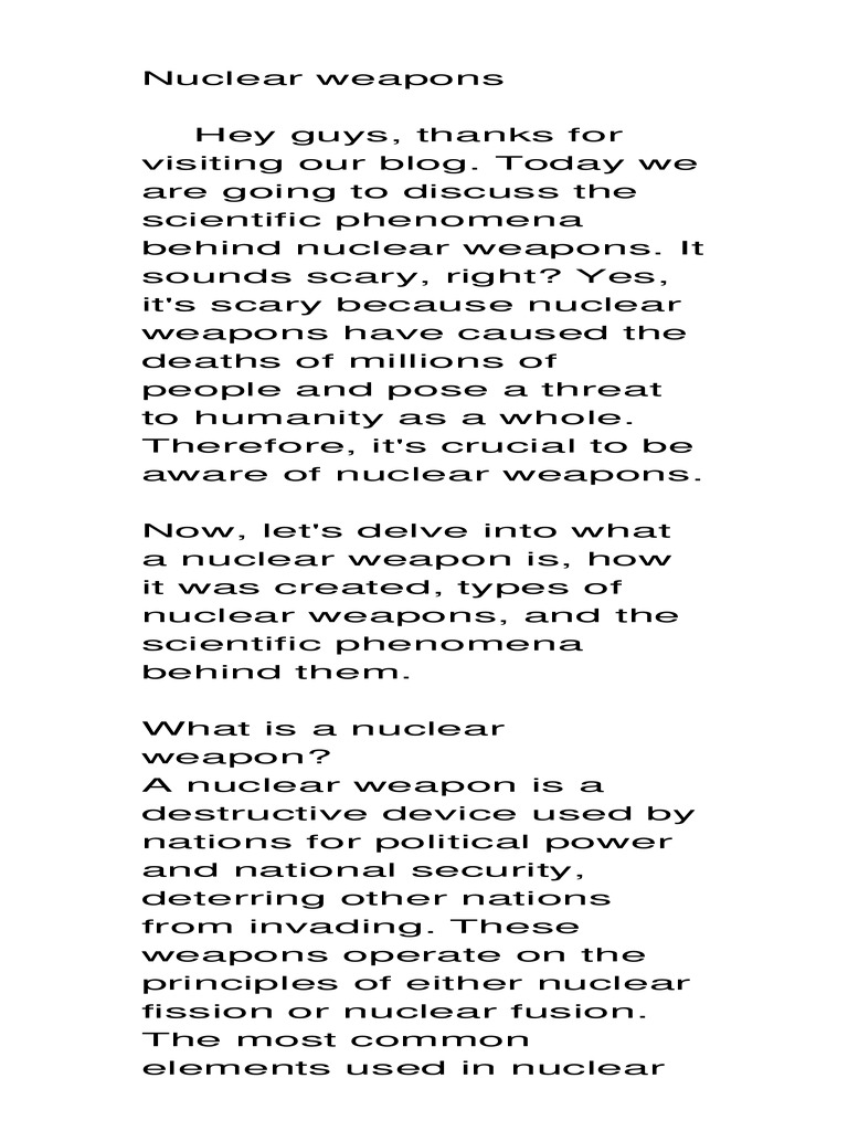Understanding Nuclear Weapons Science | PDF | Nuclear Fission | Nuclear ...
