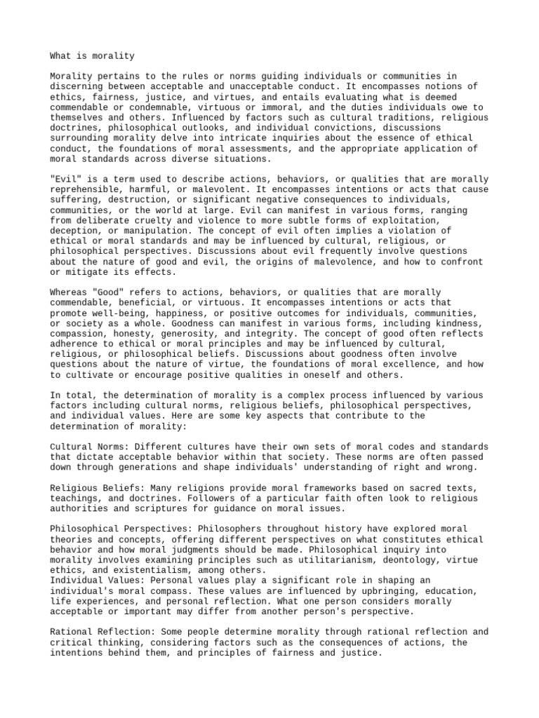 Morality | PDF | Morality | Liberal Arts Education