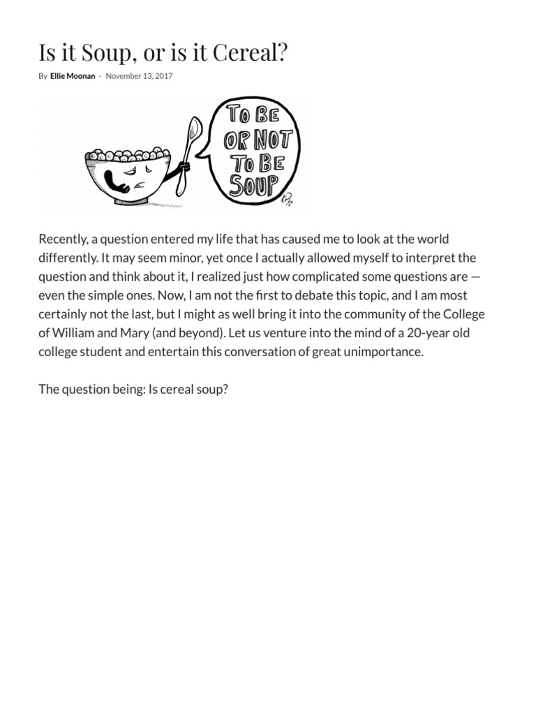 Is Cereal Considered Soup? | PDF | Soup | Cereals