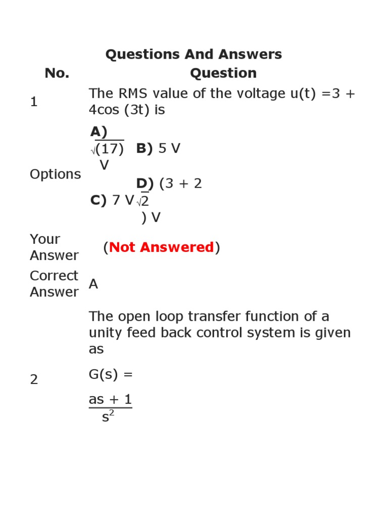 Questions and Answers | PDF | Components | Physical Quantities