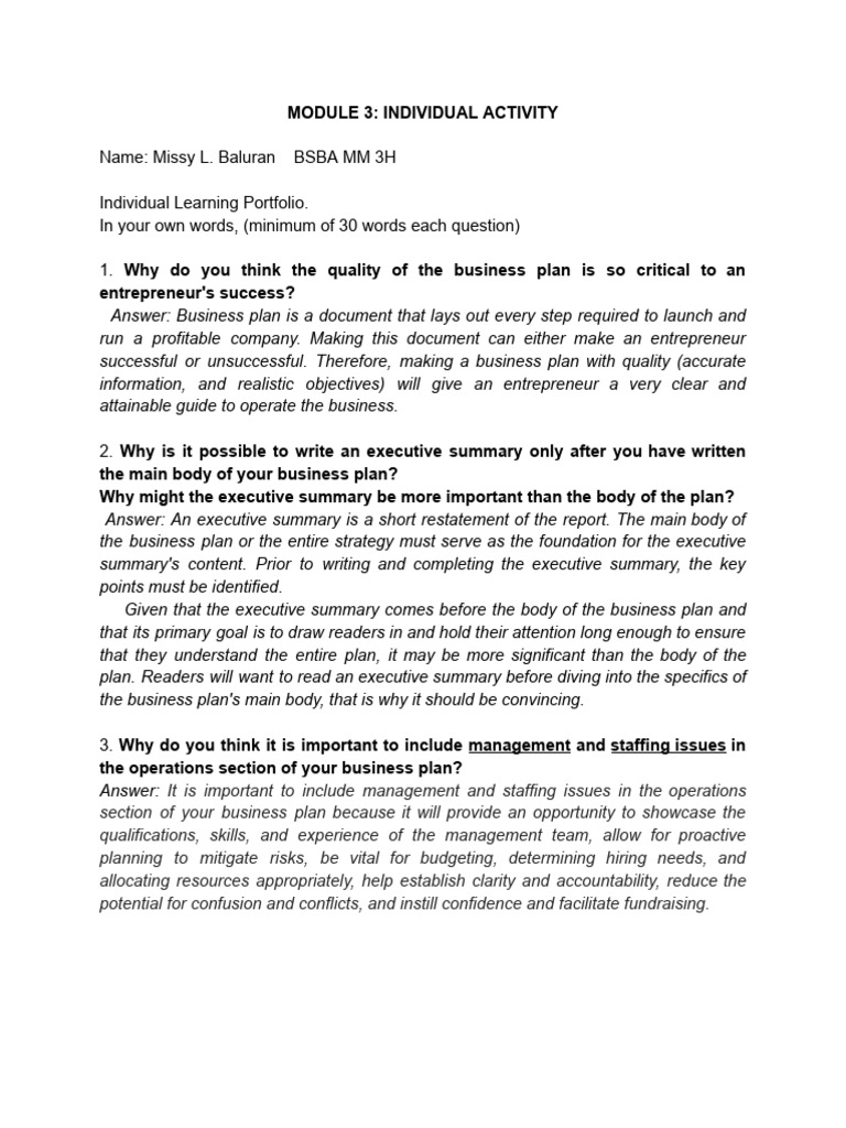 Module 3 - Individual Activity | PDF | Entrepreneurship | Cognition