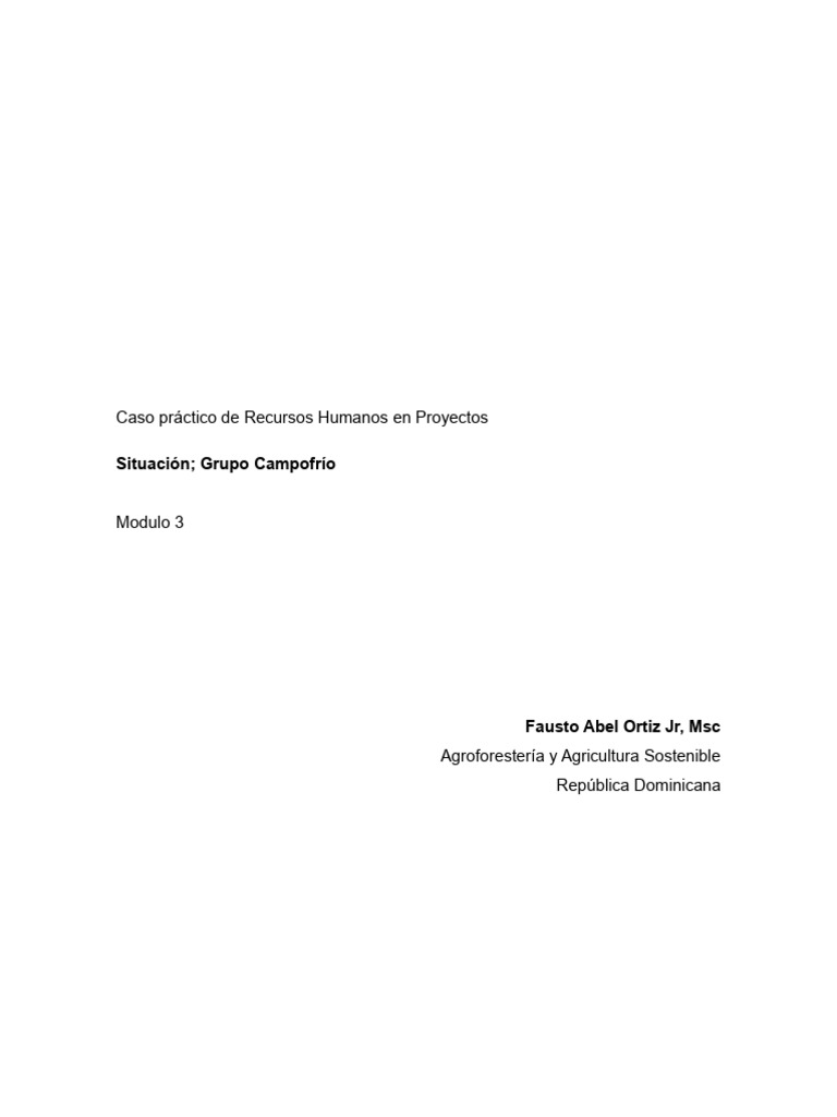 Caso Practico Mod. 3. - Rev. Fao JR | PDF | Gestión de recursos humanos | Business