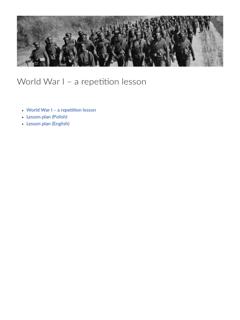 World War I A Repetition Lesson | PDF