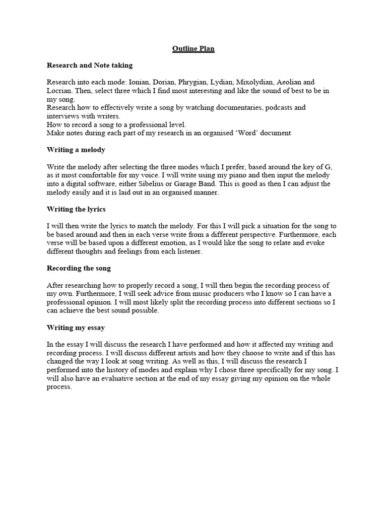 Songwriting Process and Research Guide | PDF