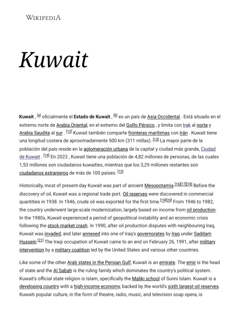 Kuwait: History and Geopolitical Context | PDF | Kuwait