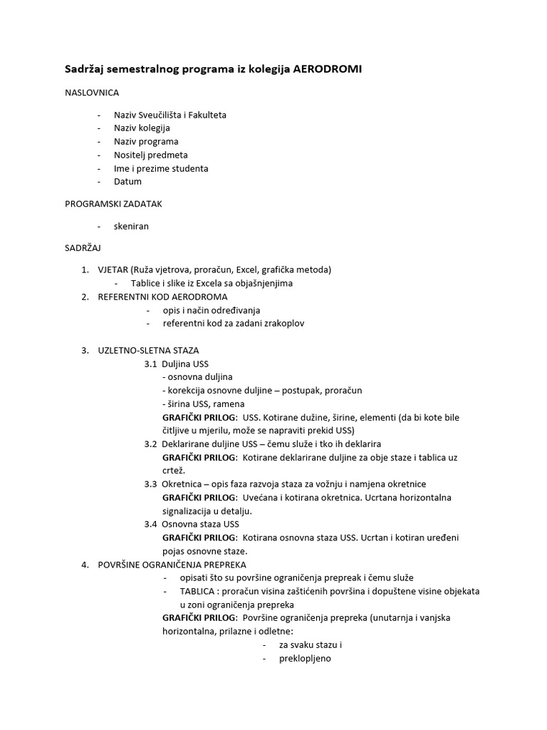 Sadrzaj Programa | PDF
