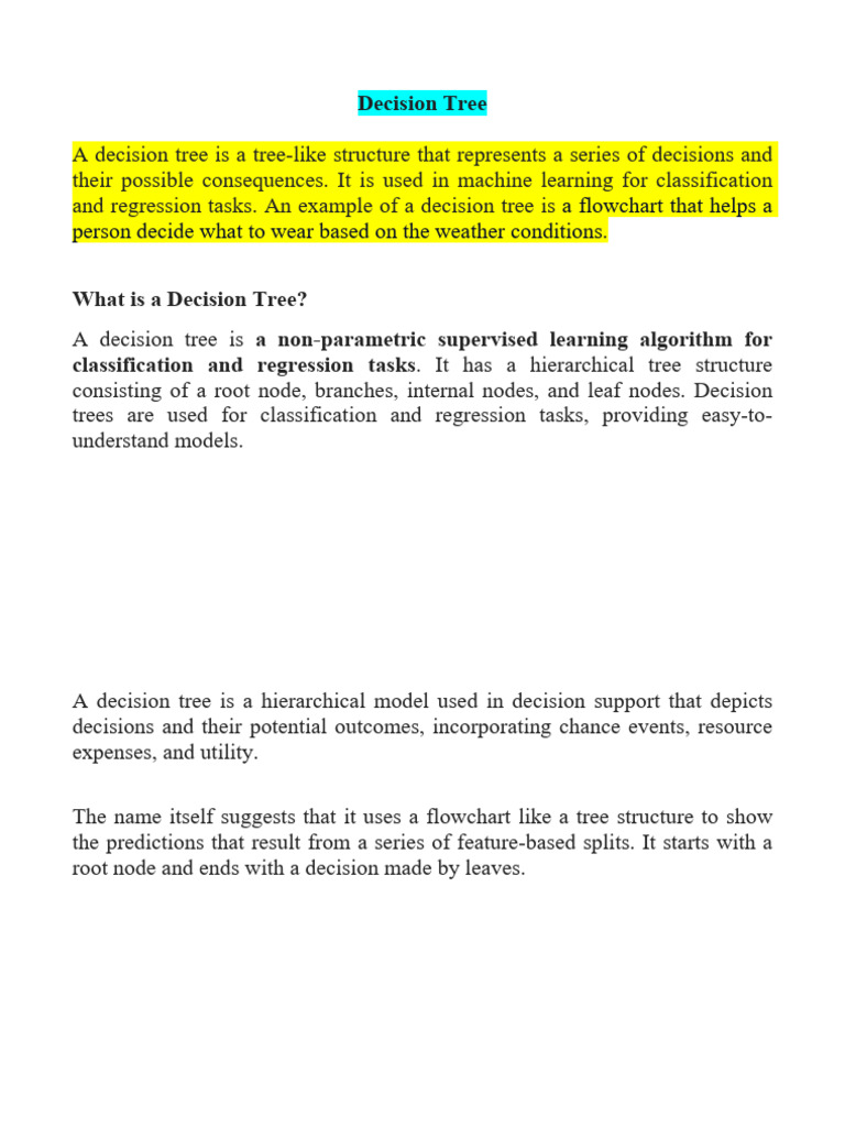 Decision Tree | PDF | Applied Mathematics | Algorithms And Data Structures Decision Tree | PDF | Applied Mathematics | Algorithms And Data Structures
