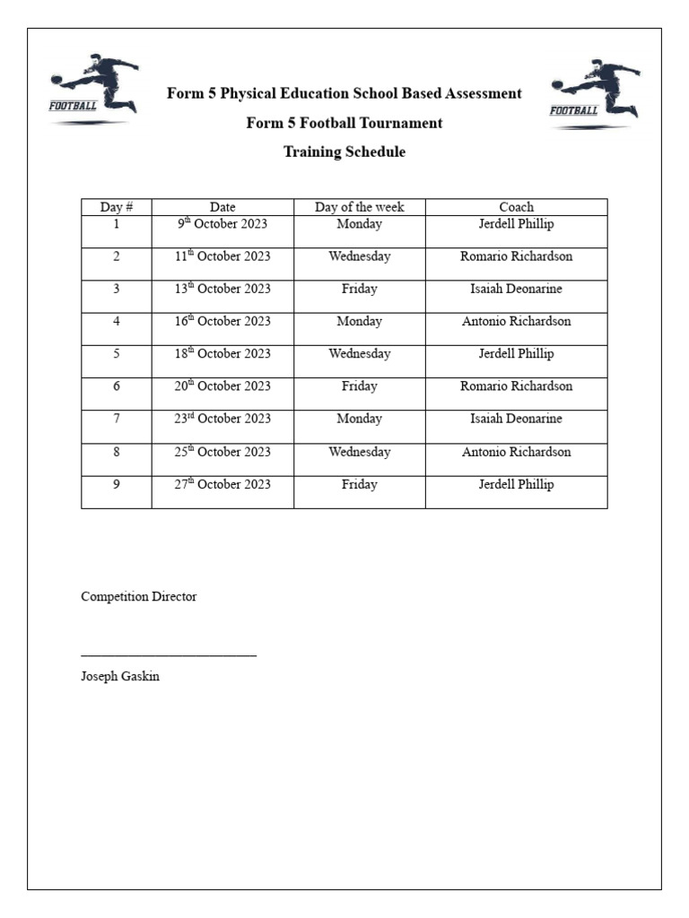 Training Schedule | PDF
