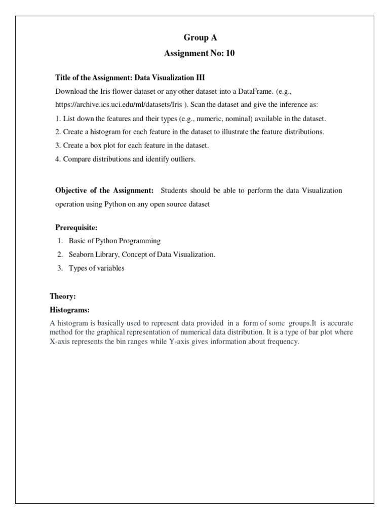 Dsbda Lab Assignment No 10 Pdf Histogram Applied Mathematics