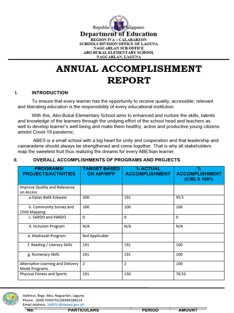 Abo-Bukal Elementary School Accomplishments | PDF | Waste Management ...