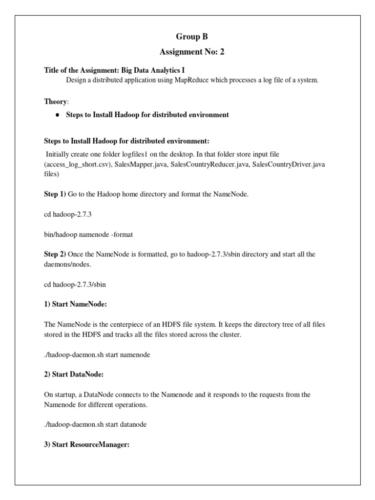 DSBDA Lab Assignment No B-2 | PDF | Apache Hadoop | Distributed Computing
