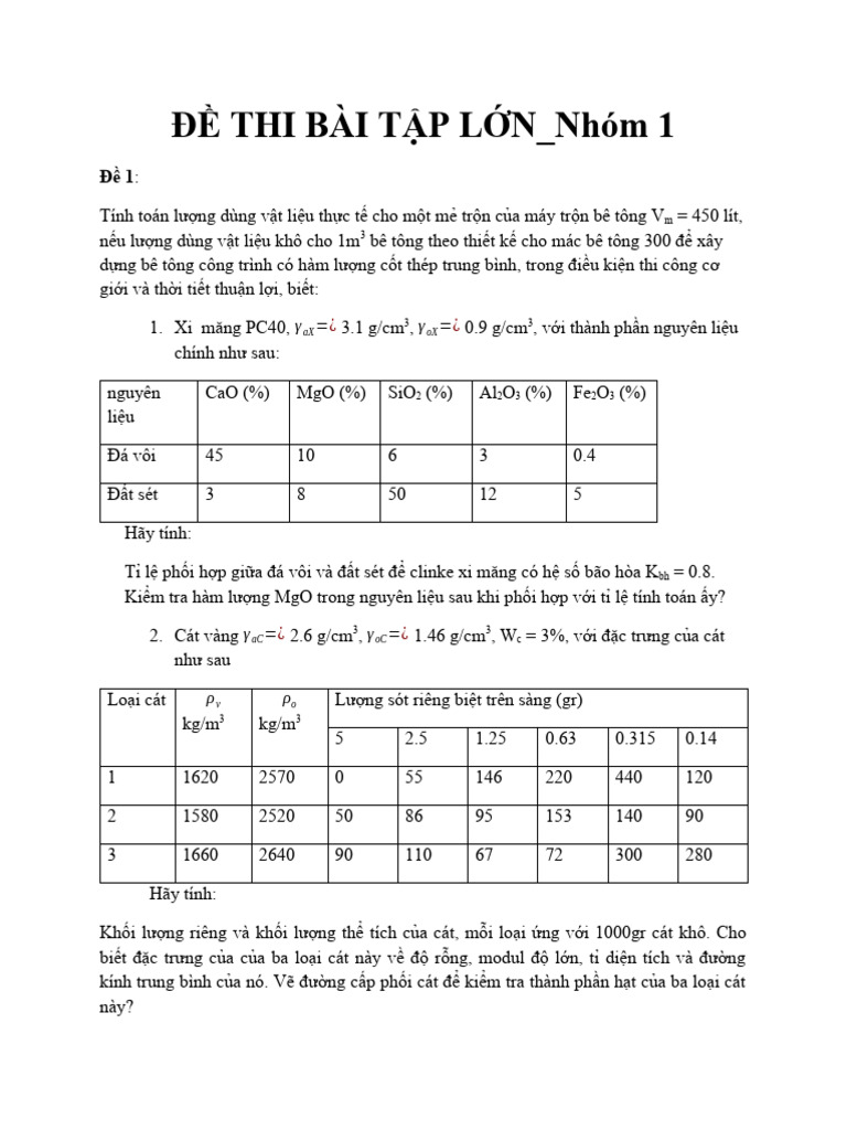 Đề BTL - N1 | PDF