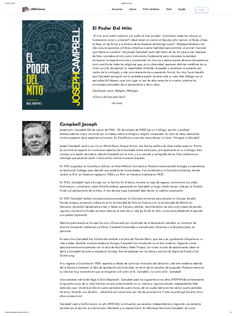 Campbell Joseph - El Poder Del Mito_RESEÑA | PDF