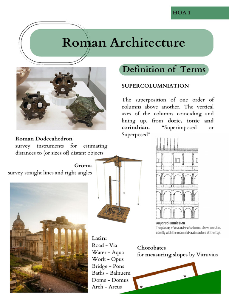 Roman Architecture Overview | PDF | Vault (Architecture) | Dome