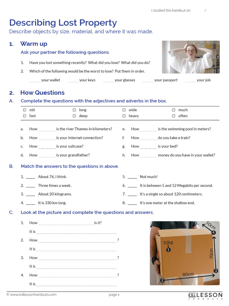 Describing Lost Property | PDF | Adverb | Adjective