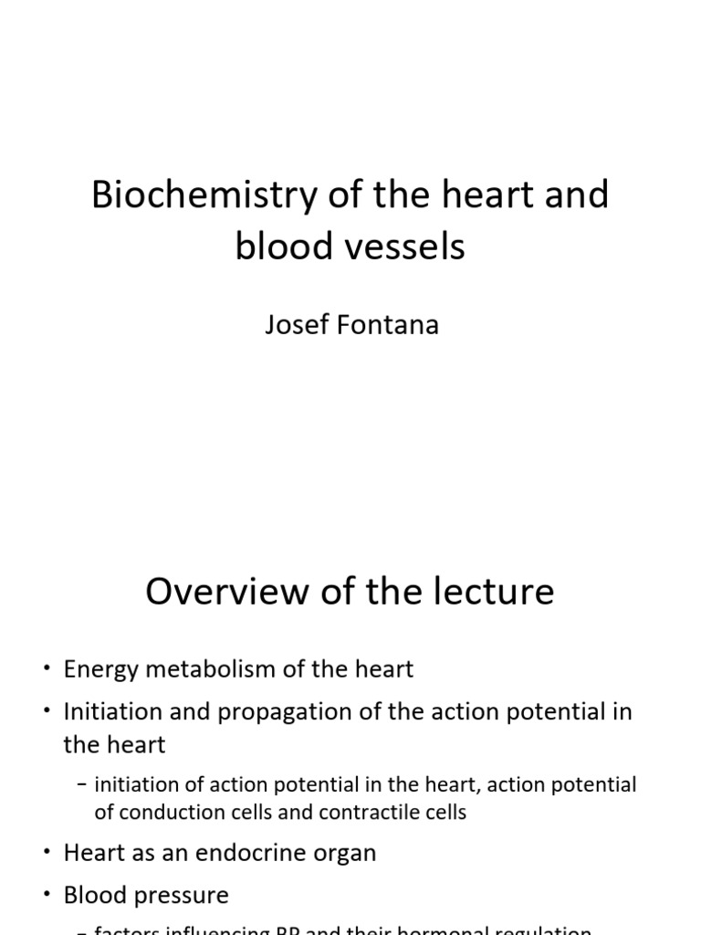Biochemistry of The Heart and Blood Vessels 2021 3 4 | PDF | Heart ...