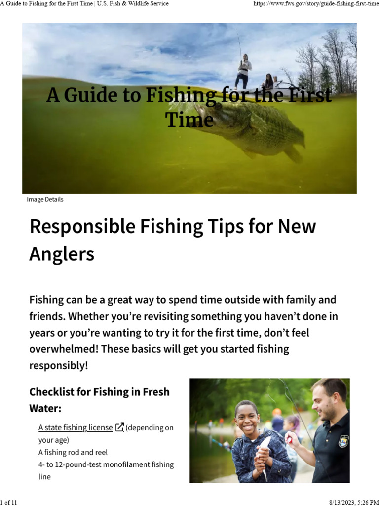 A Guide to Fishing for the First Time U.S. Fish & Wildlife Service | PDF | Fishing Rod | Fishing ...