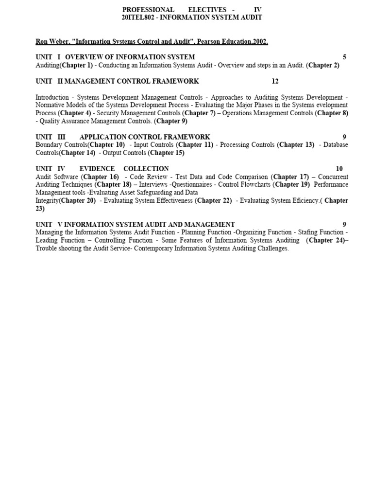Information System Audit Syllabus Book | PDF