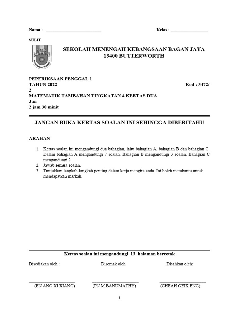 Exam f4 Am p2 2022 | PDF | Elementary Mathematics | Functions And Mappings