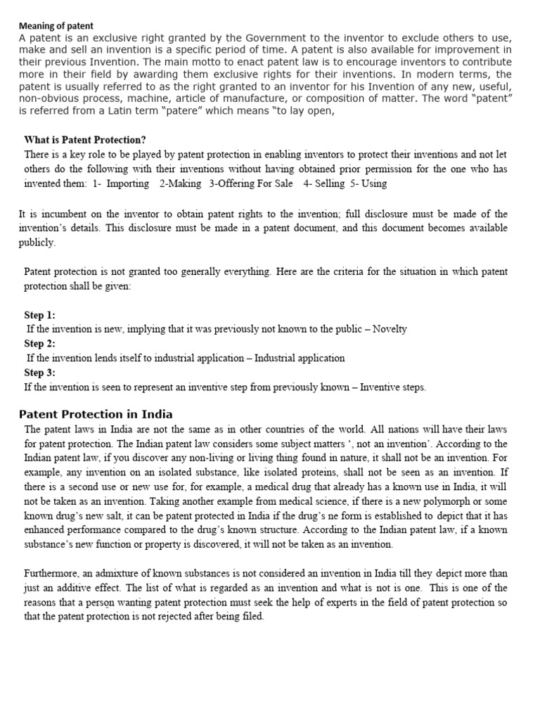 unit 4 ipr | PDF | Patent | Patent Application