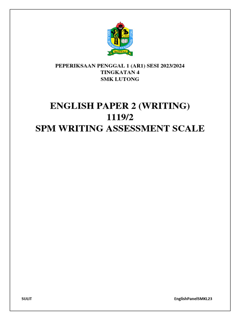SPM Writing Assessment Scales | PDF | Word | Grammatical Tense