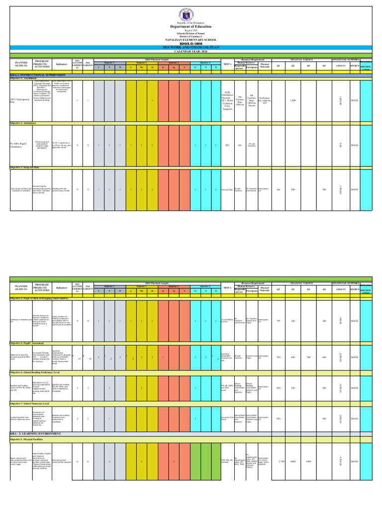 WFP 2024 123518 NAPALISAN ES Final Version 1.Xlsb | PDF