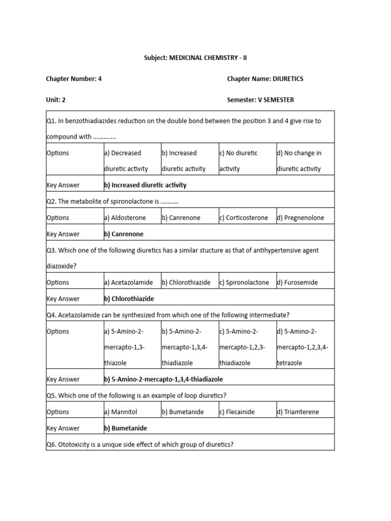 Diuretics Pdf Drugs
