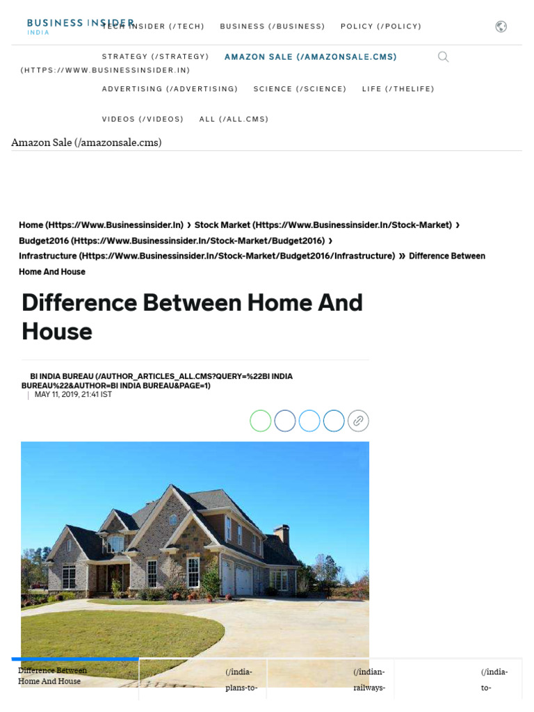 Difference Between Home and House - Business Insider India | PDF