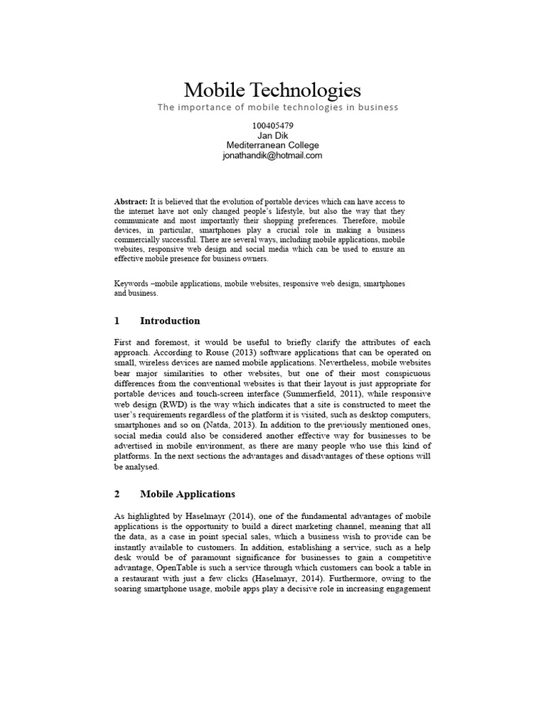 Mobile Presence Pdf Mobile App Application Software