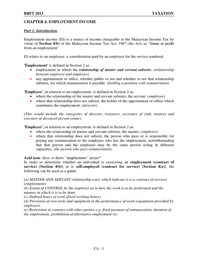 Chapter 4 Employment Income | PDF | Employee Benefits | Taxes