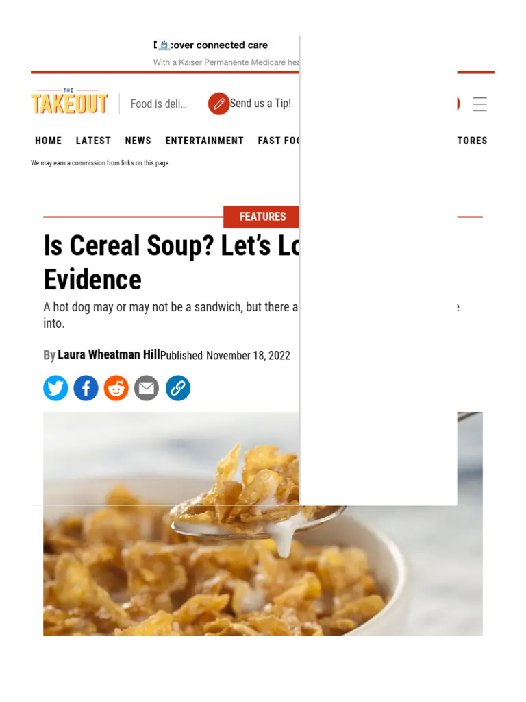 Is Cereal Soup? Let's Look at The Evidence | PDF | Cooking, Food & Wine
