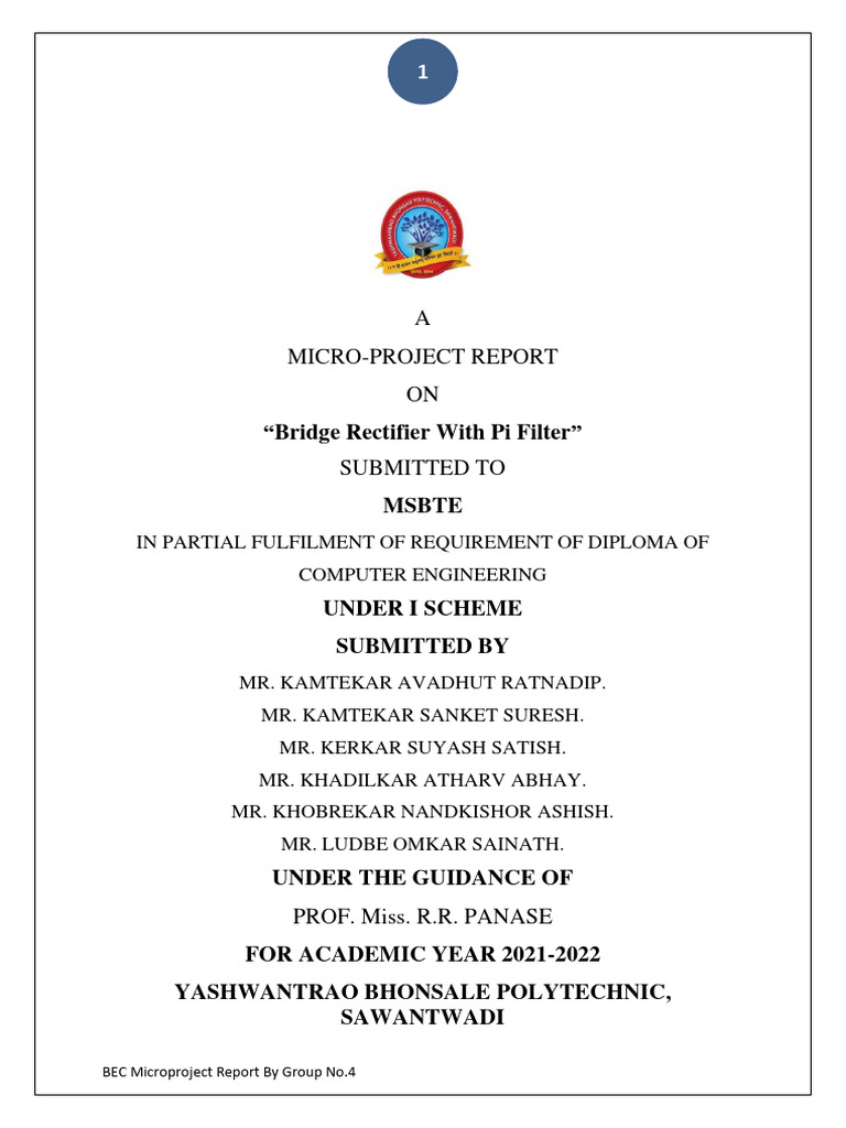BEC Report | PDF | Rectifier | Capacitor
