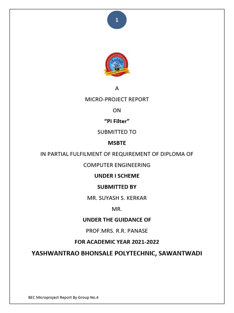 Bec Report Pdf Electronic Filter Rectifier