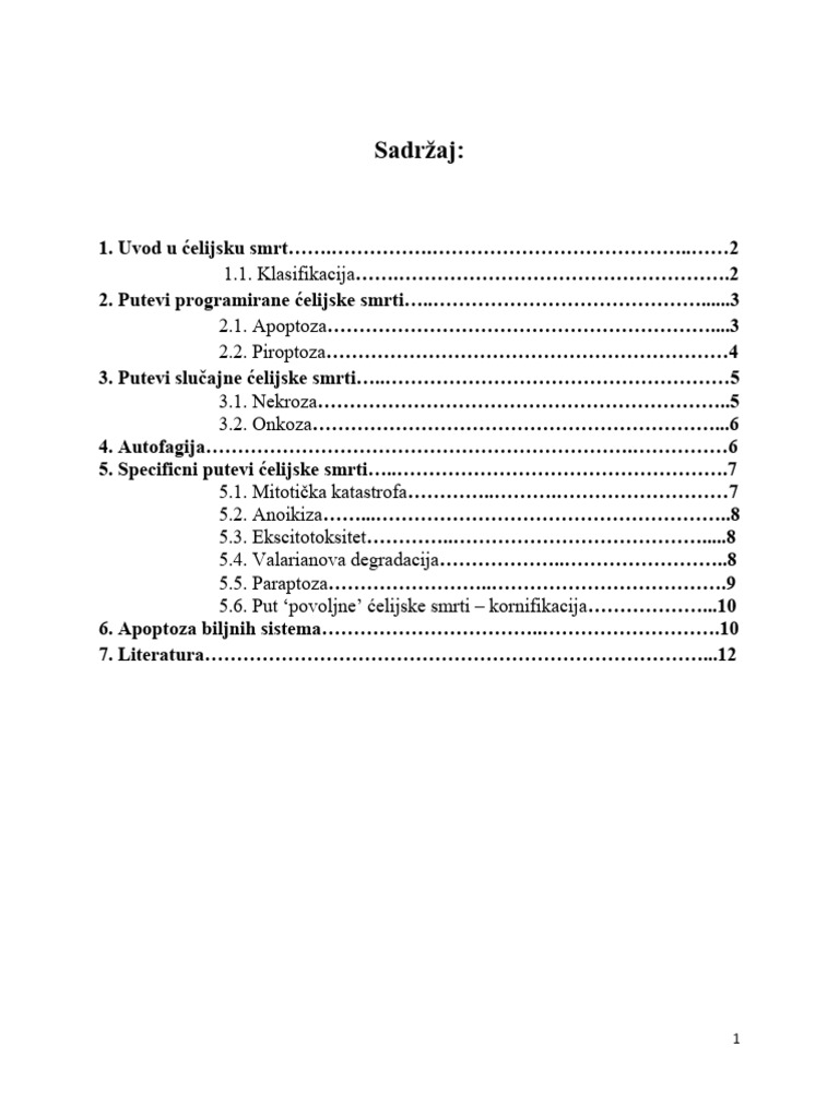 Putevi Celijske Smrti | PDF