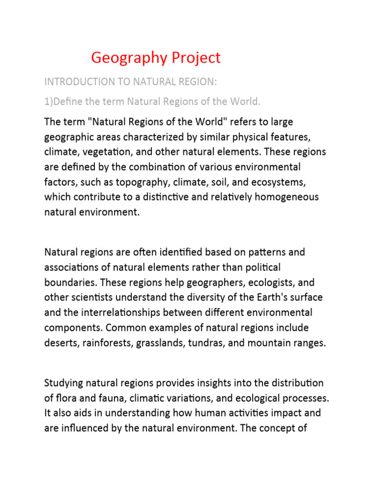 Geography Project Information Term 2 | PDF | Physical Geography | Earth ...