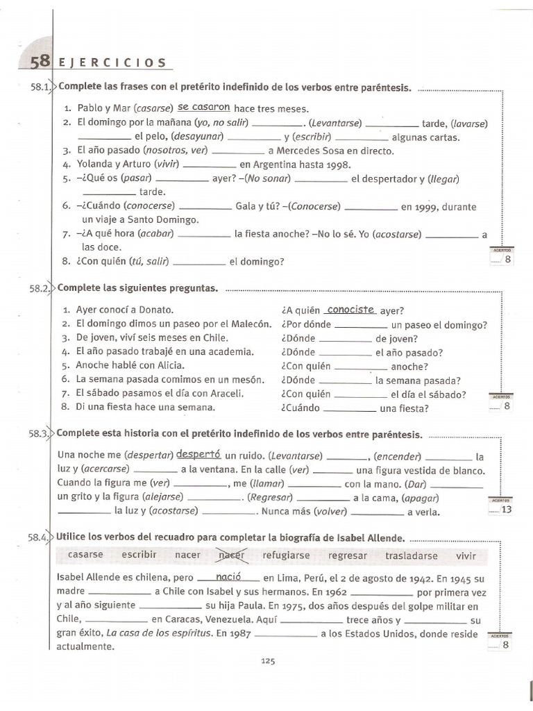 Pretérito Indefinido Regulares | PDF