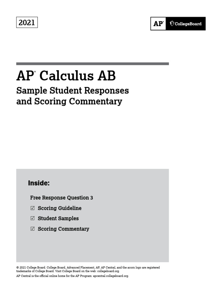 Ap21 Apc Calculus Ab q3 | PDF | Integral | Mathematics