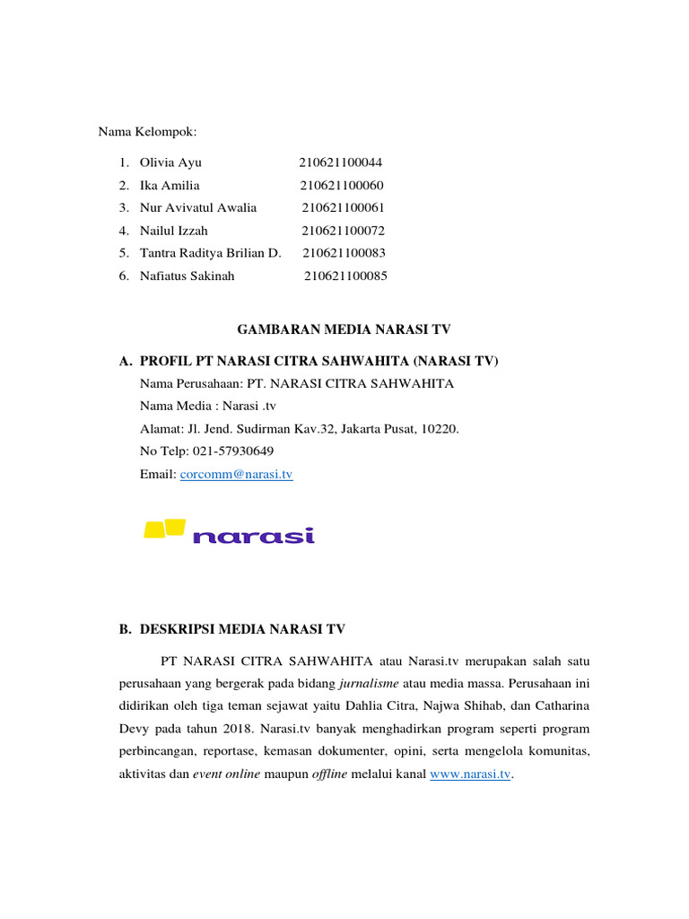 Handout Narasi TV | PDF