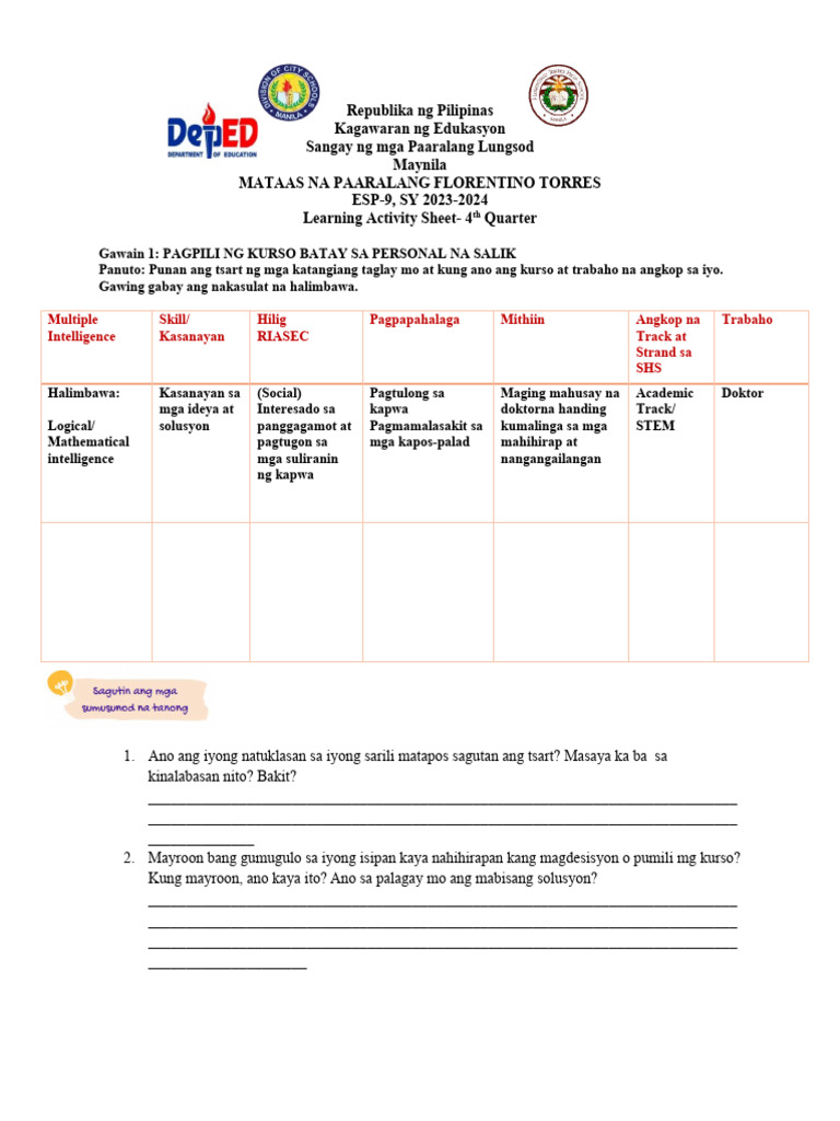 LAS-1_MODYUL-1-4TH-QTR_G9 | PDF